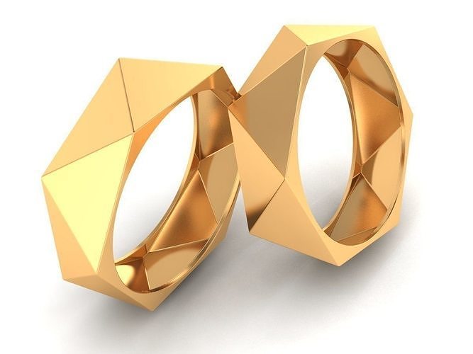 TriangleFacetRing 3D model 3D printable | CGTrader