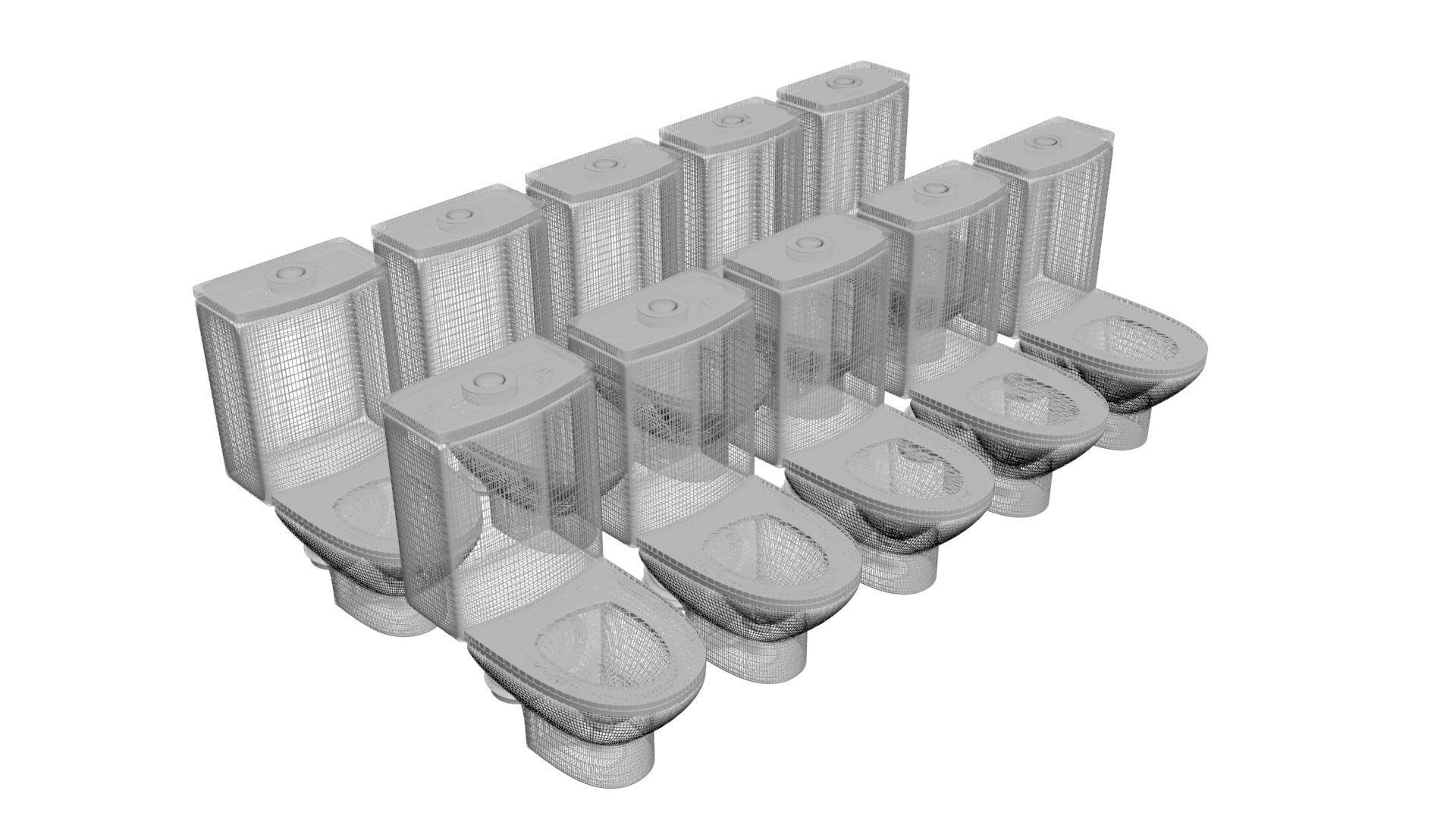 Metallic Colored Toilets Set 3D model | CGTrader
