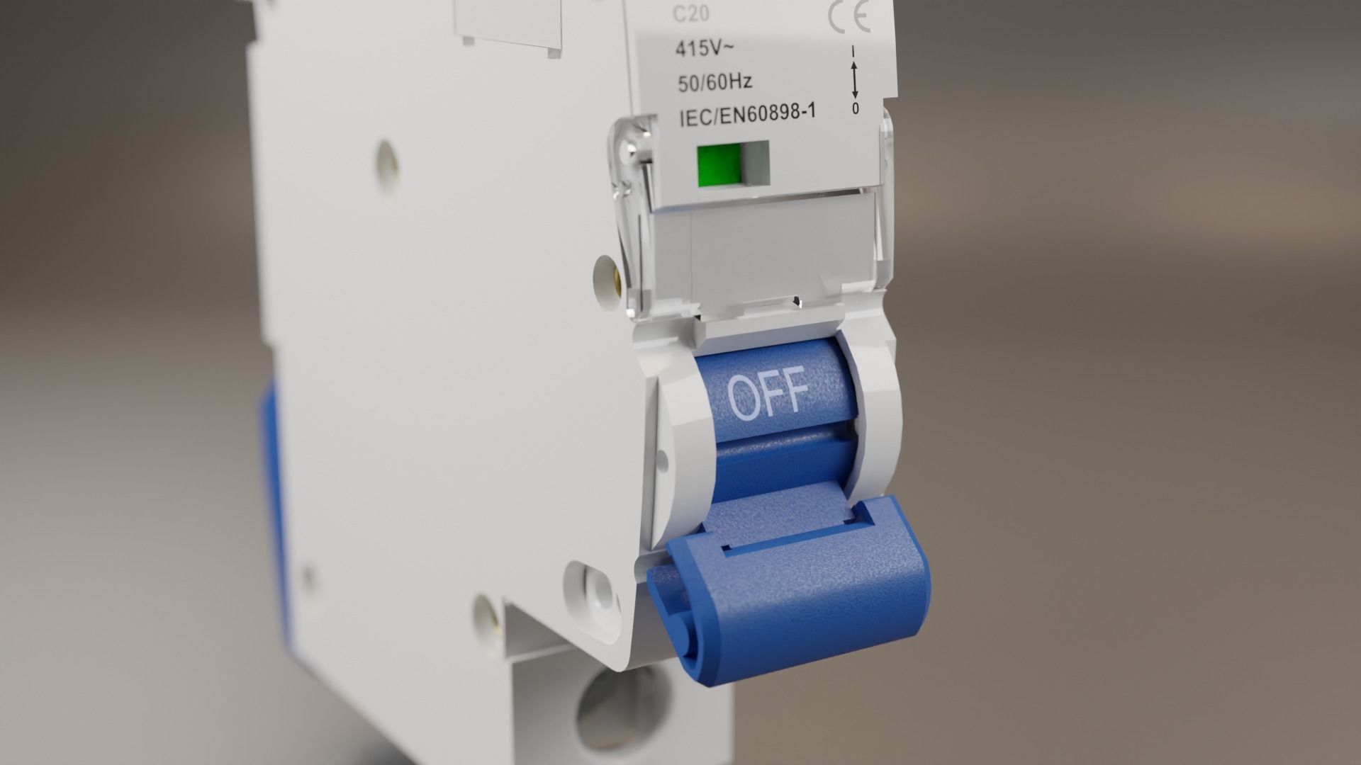 Electrical part 1pole Miniature Circuit Breaker 3D model | CGTrader