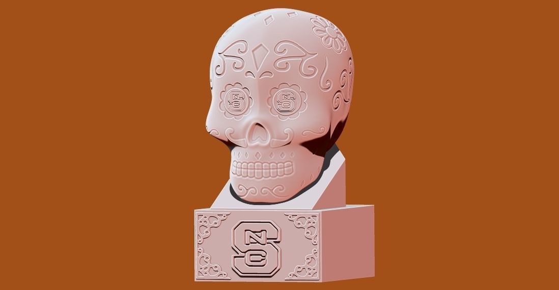 NCCA SKULL NC STATE WOLFPACK FOOTBALL statue decor - 3D PRINT 3D model ...
