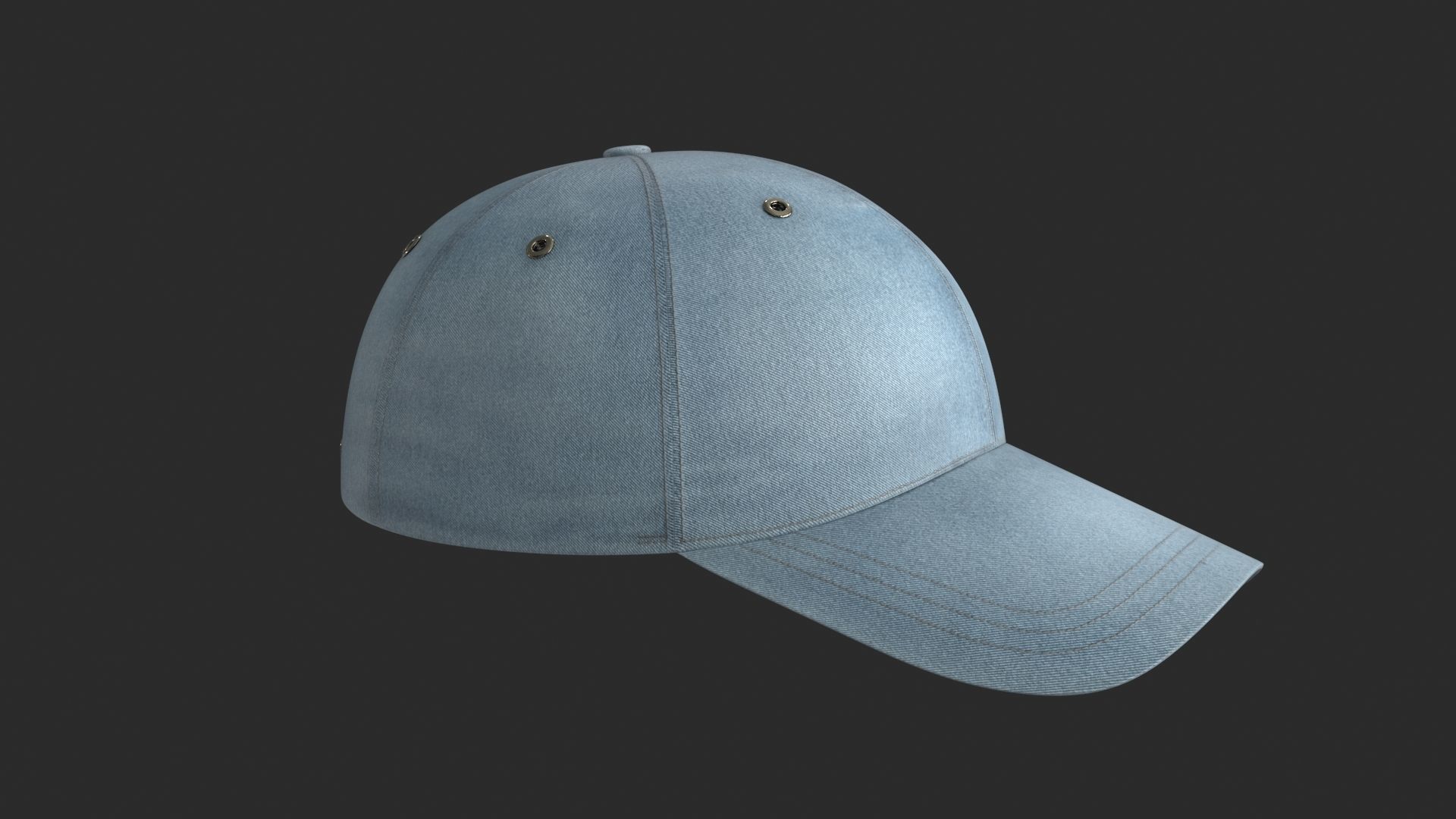 3D model Blue Denim Baseball Cap VR / AR / low-poly | CGTrader