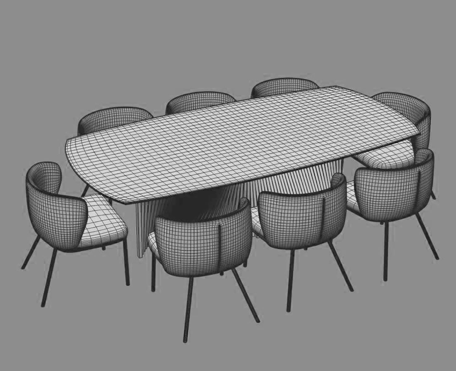 Orbit Dining table Natisa and Ciselia chair 3D model | CGTrader