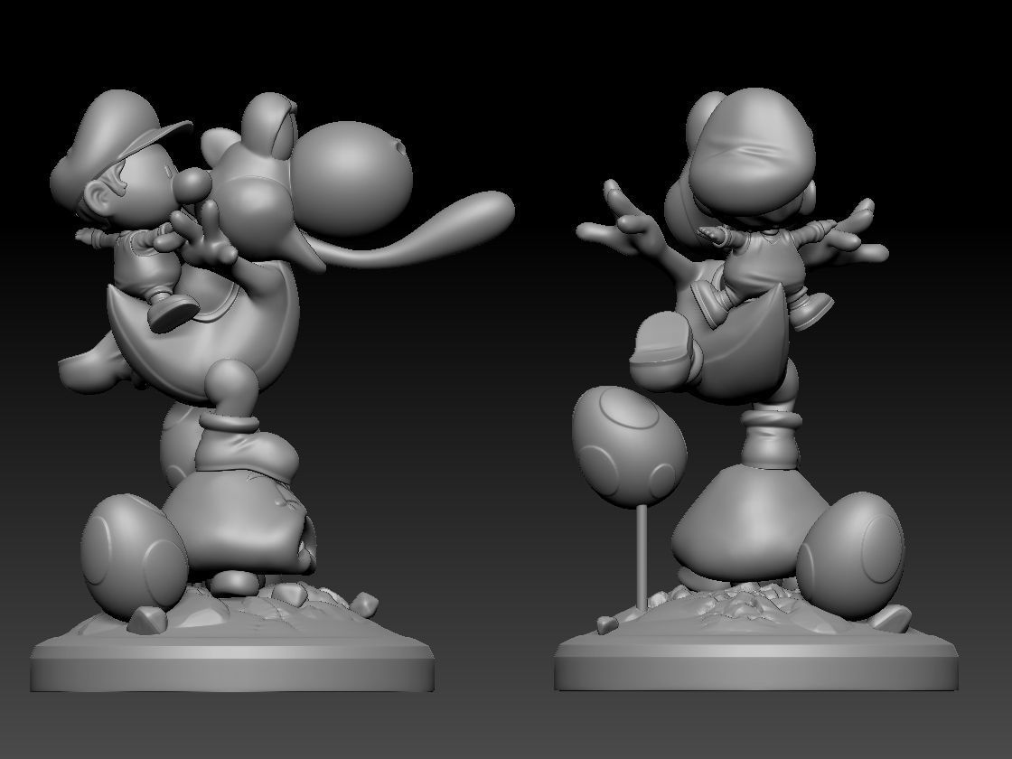 YOSHI AND BABY MARIO WITH CRYING GOOMBA - SUPER MARIO 3D model 3D ...