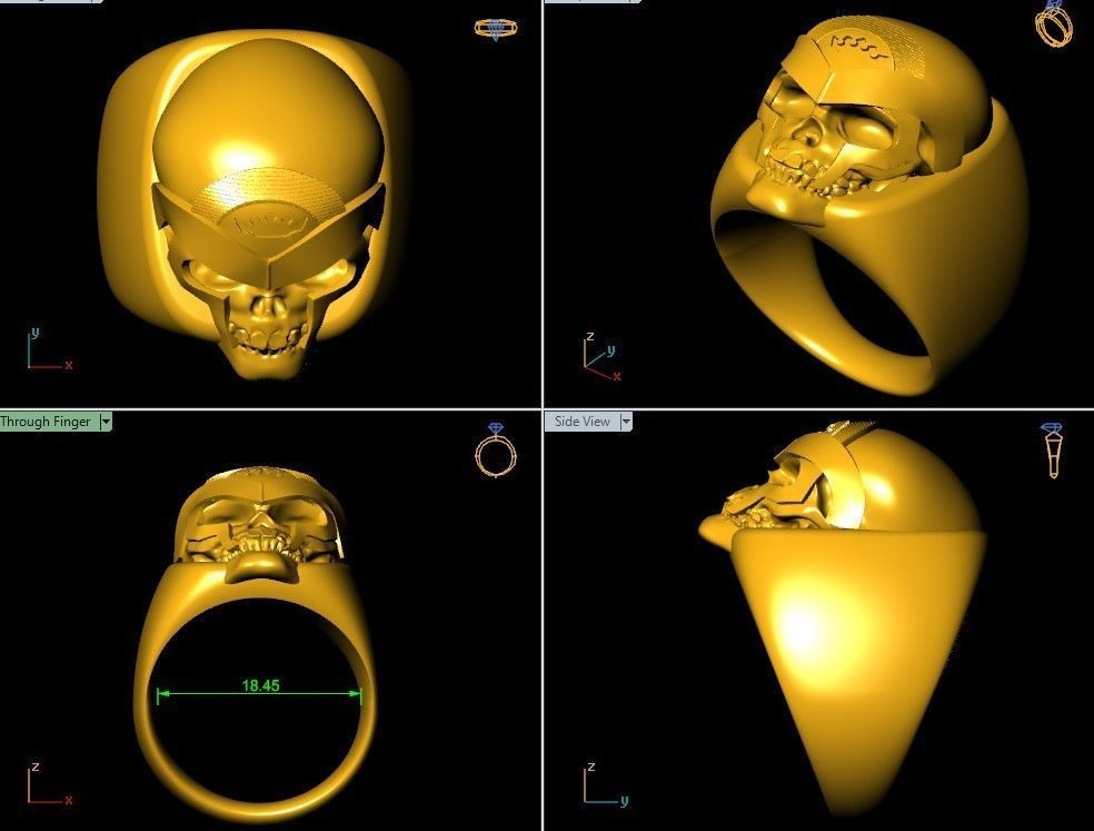 Ring Masonic Skull Freemasons Ring STL 3D model 3D printable | CGTrader