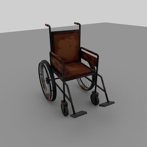 Old wheel chair Maya free VR / AR / low-poly 3D model 3D printable ...