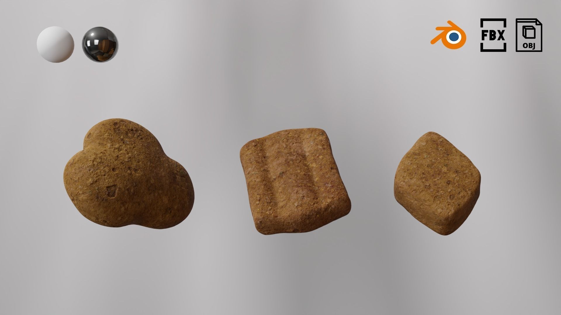 Dog Croquettes type 02 3D model | CGTrader
