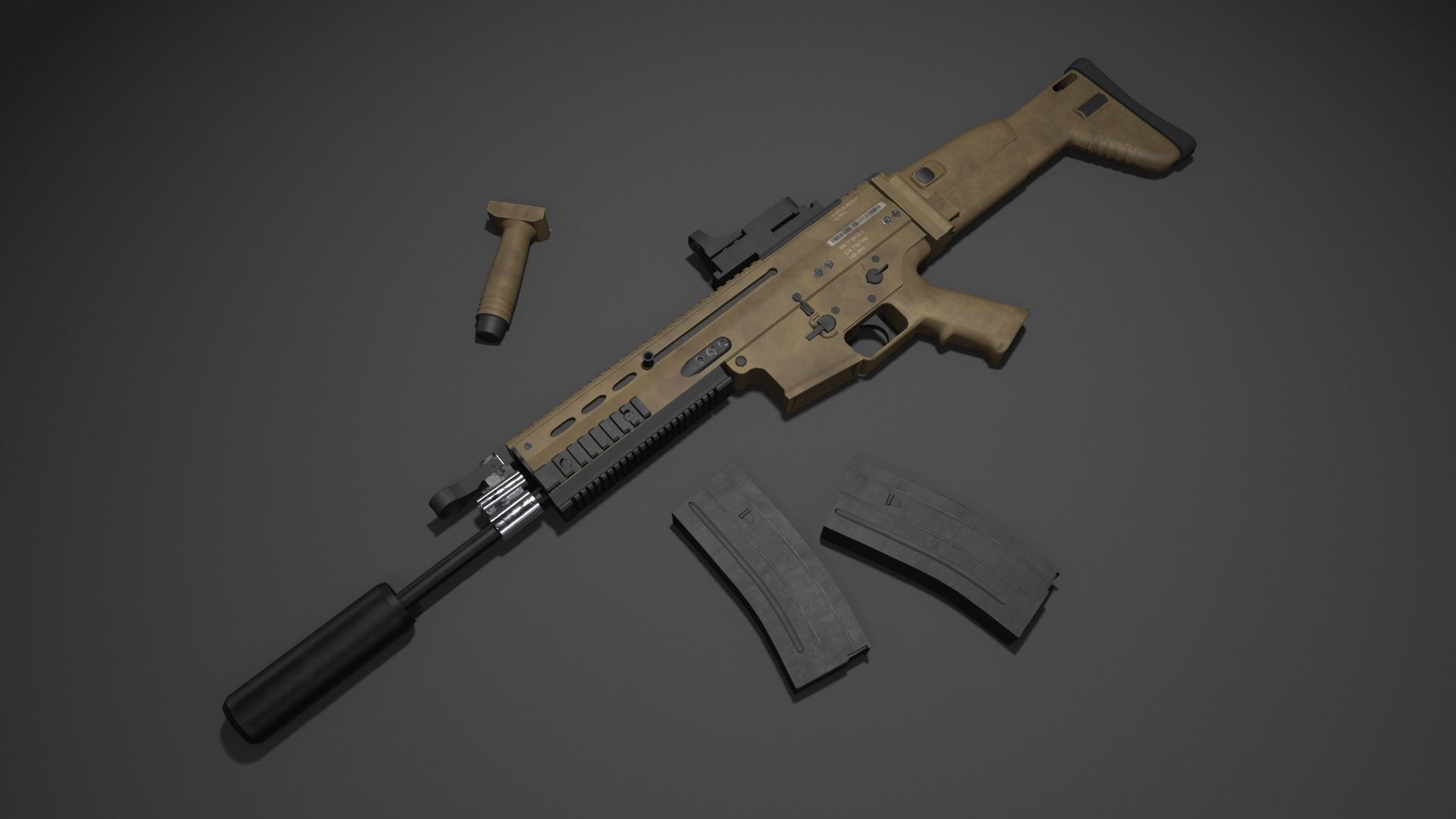 3D model SCAR-H Assault Rifle VR / AR / low-poly | CGTrader