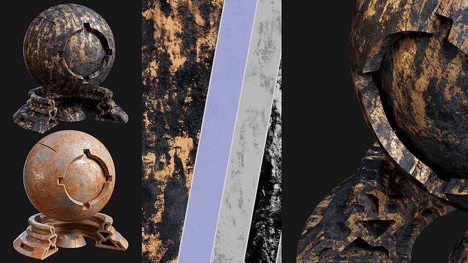 3D model Plaster Patina Materials 05-06 - PBR - Seamless - 4k - SBSAR ...