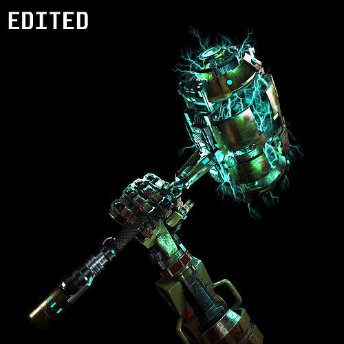 Sci fi Hand and Hammer 3D model rigged | CGTrader