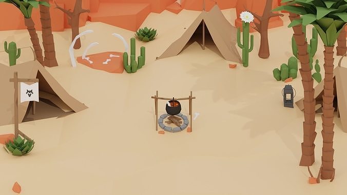 3D model Desert Nature Low Poly Pack VR / AR / low-poly | CGTrader