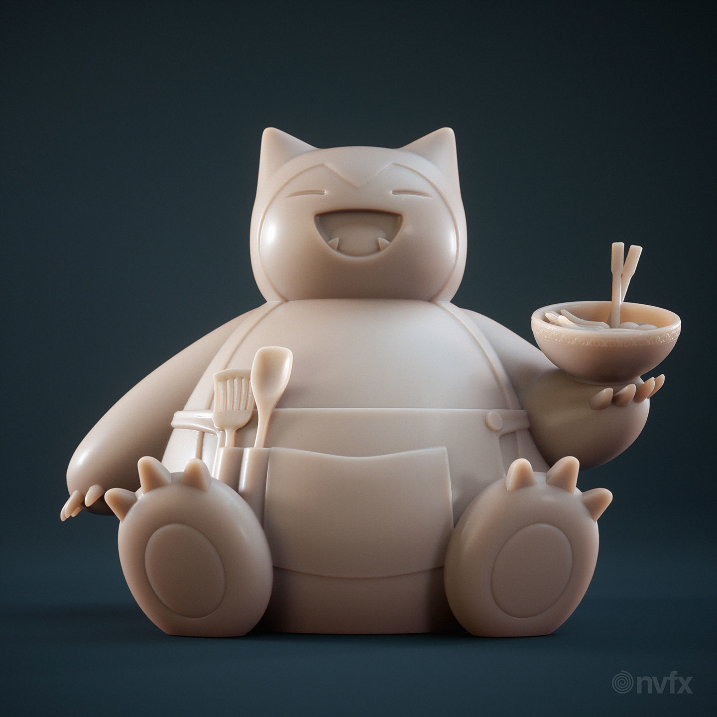 Snorlax Pokemon Chef 3D model 3D printable | CGTrader