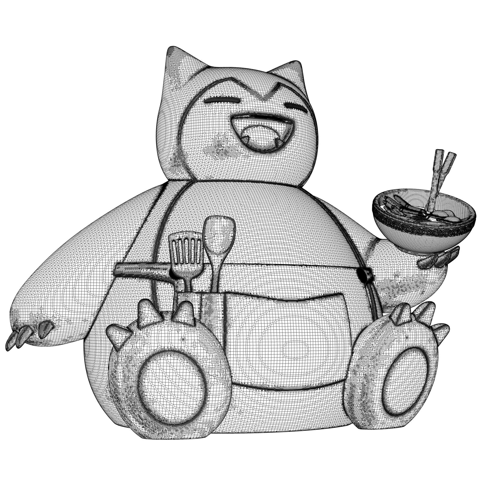Snorlax Pokemon Chef 3D model 3D printable | CGTrader