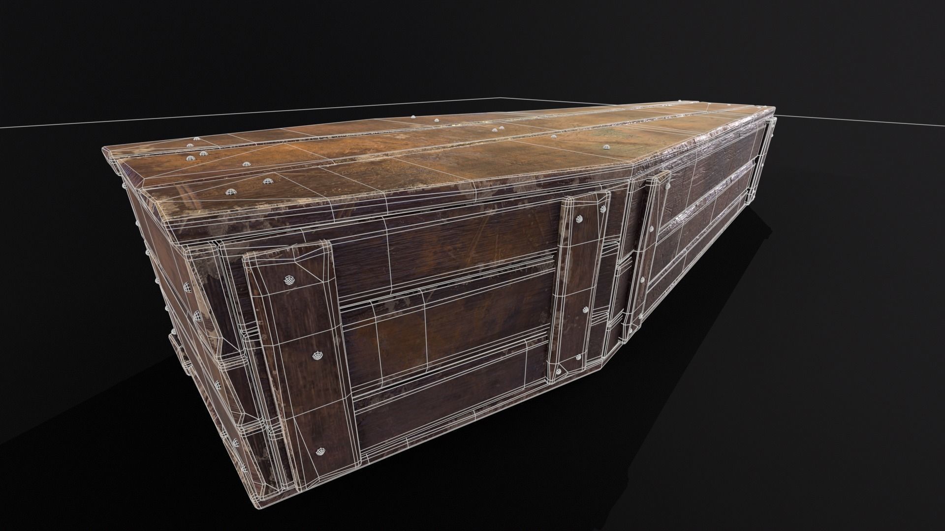 3D model Rustic Wooden Coffin VR / AR / low-poly | CGTrader