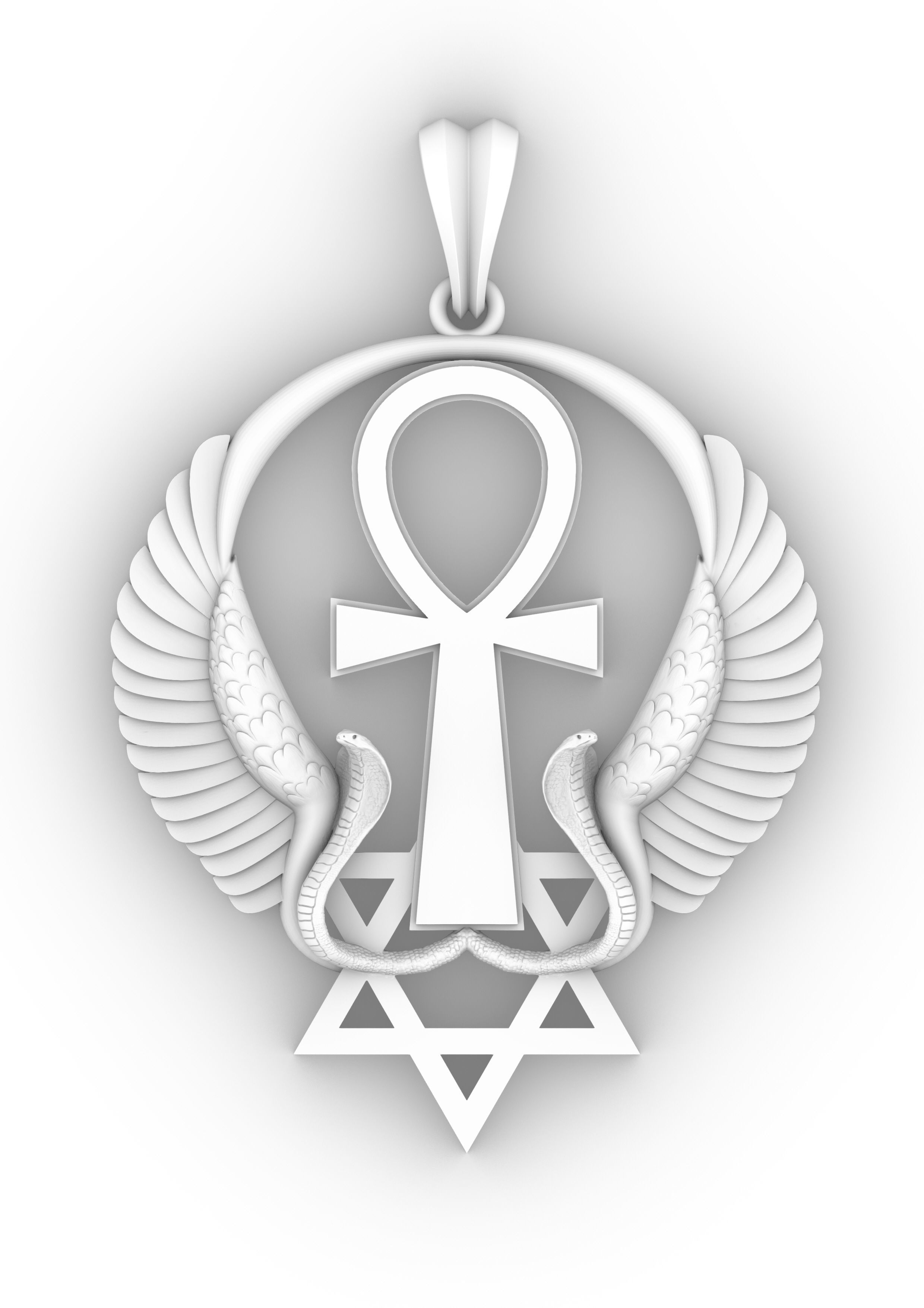 ANKH WING SNAKES PENDANT 3D model 3D printable | CGTrader