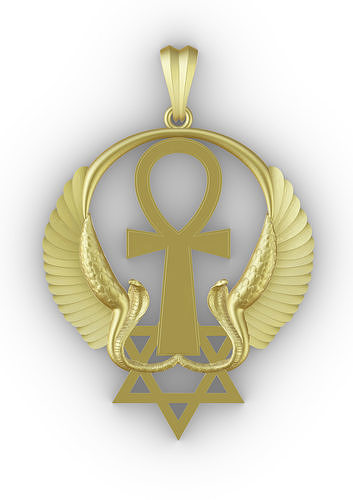 ANKH WING SNAKES PENDANT 3D model 3D printable | CGTrader