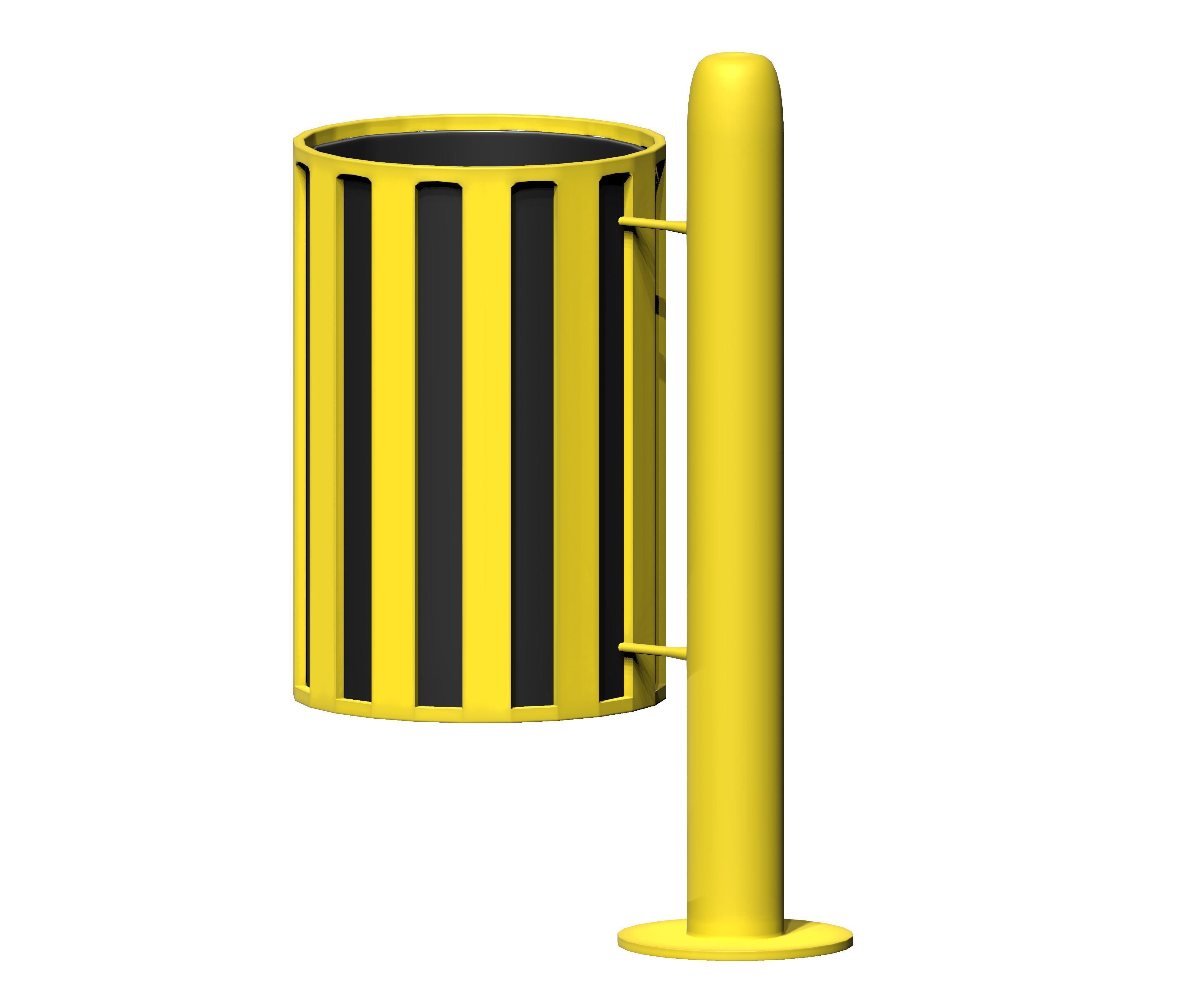 3D model Yellow circular cage type trash can VR / AR / low-poly | CGTrader
