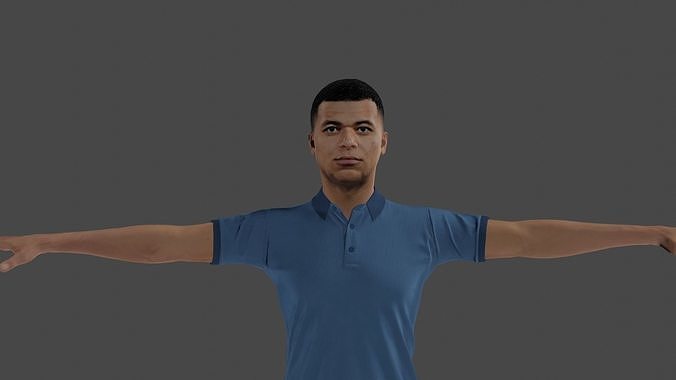 Kylian Mbappe football player 3D model animated rigged | CGTrader