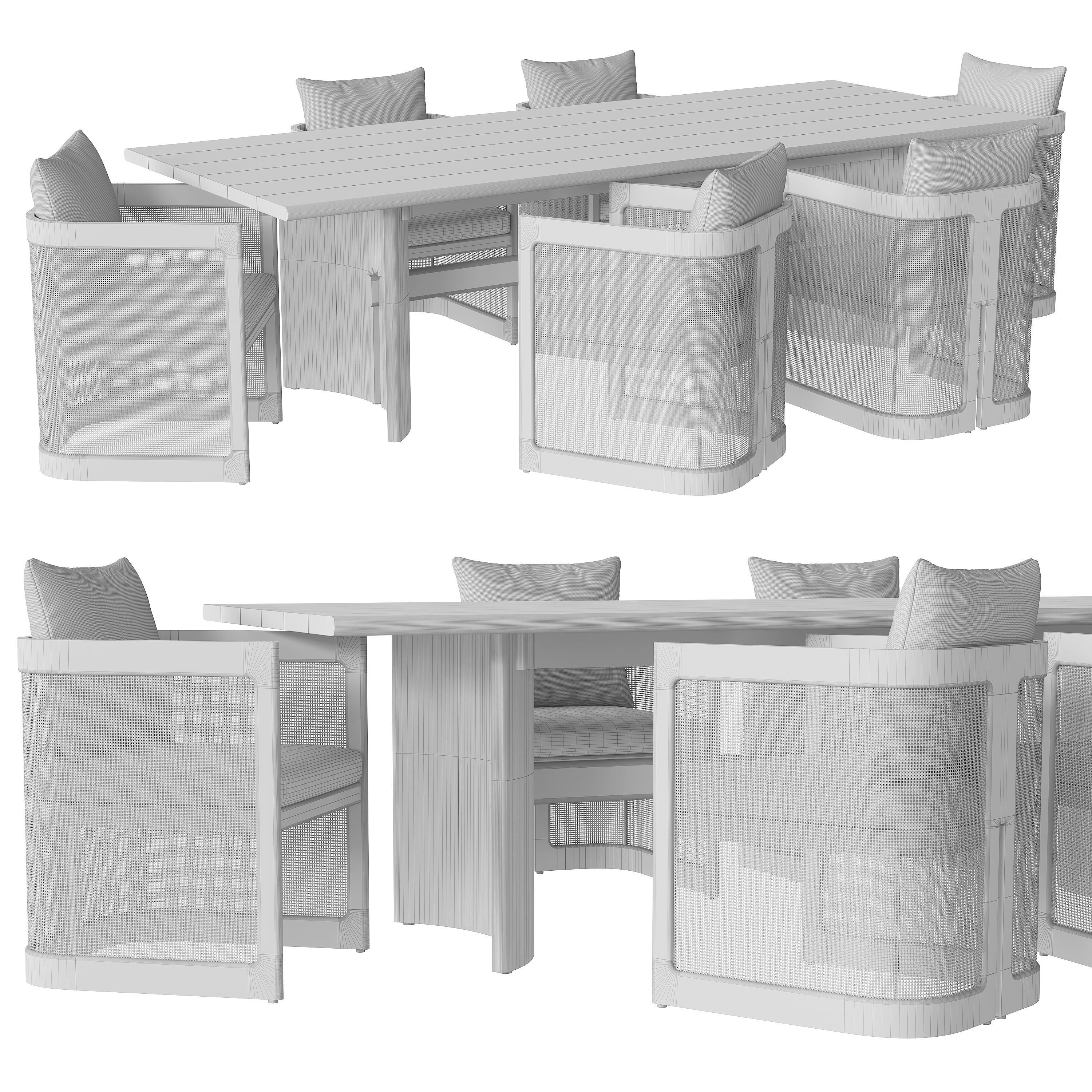 RH TRIESTE TEAK RECTANGULAR DINING TABLE 3D model | CGTrader