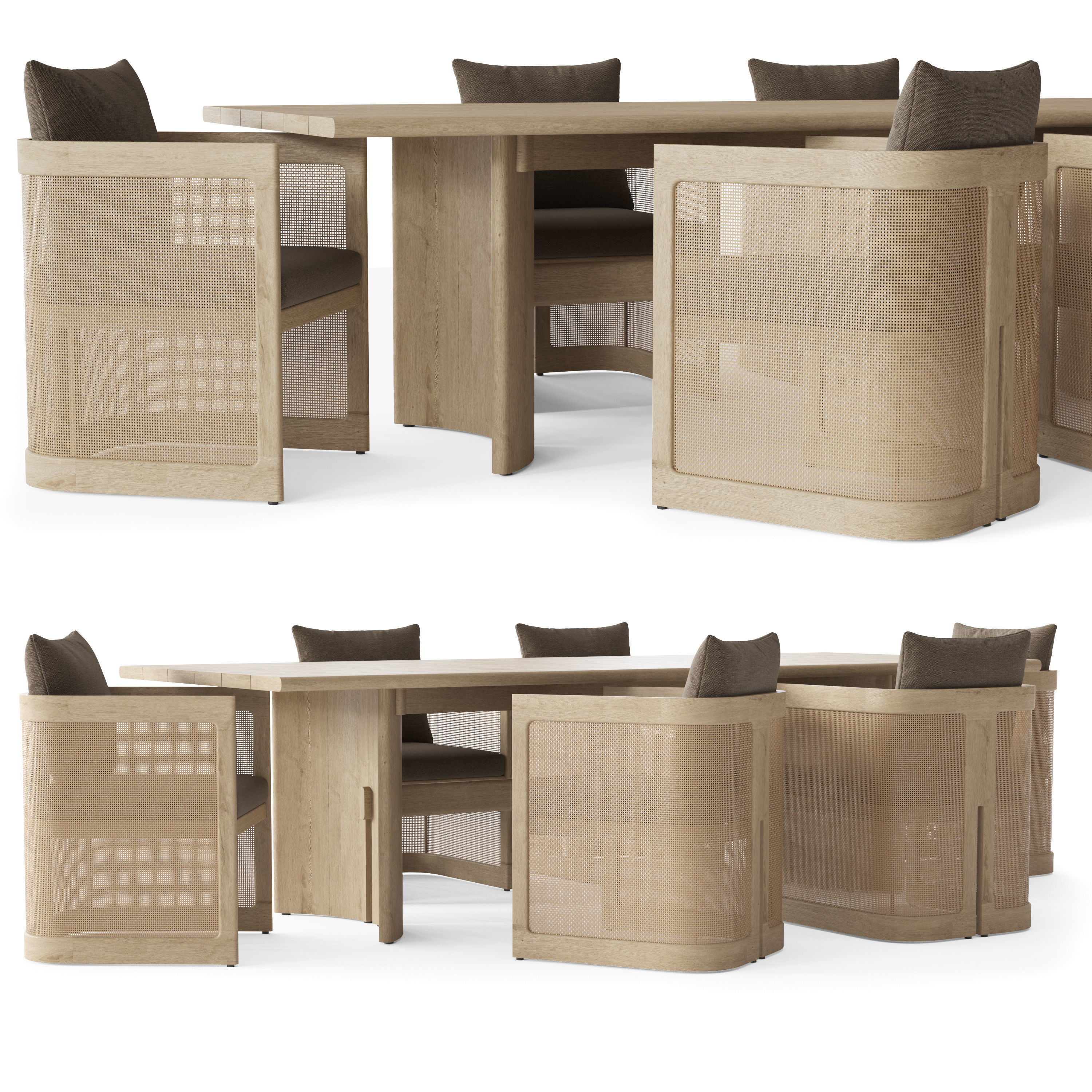 RH TRIESTE TEAK RECTANGULAR DINING TABLE 3D model | CGTrader