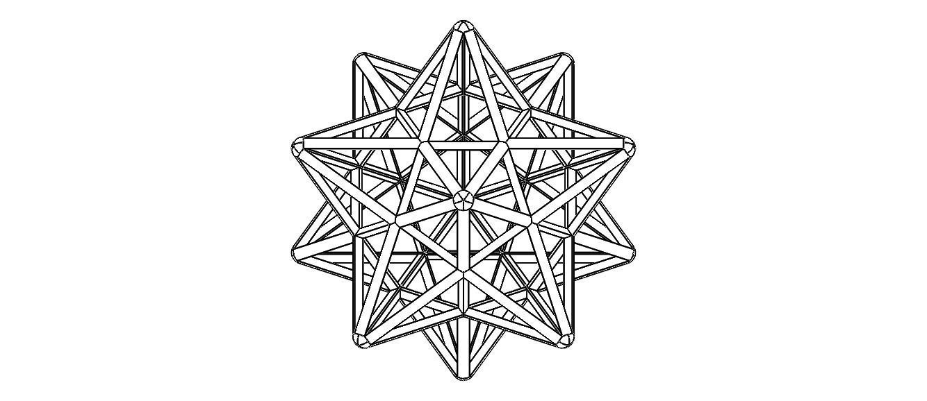 Wireframe Shape Stellated Dodecahedron 3D model 3D printable | CGTrader