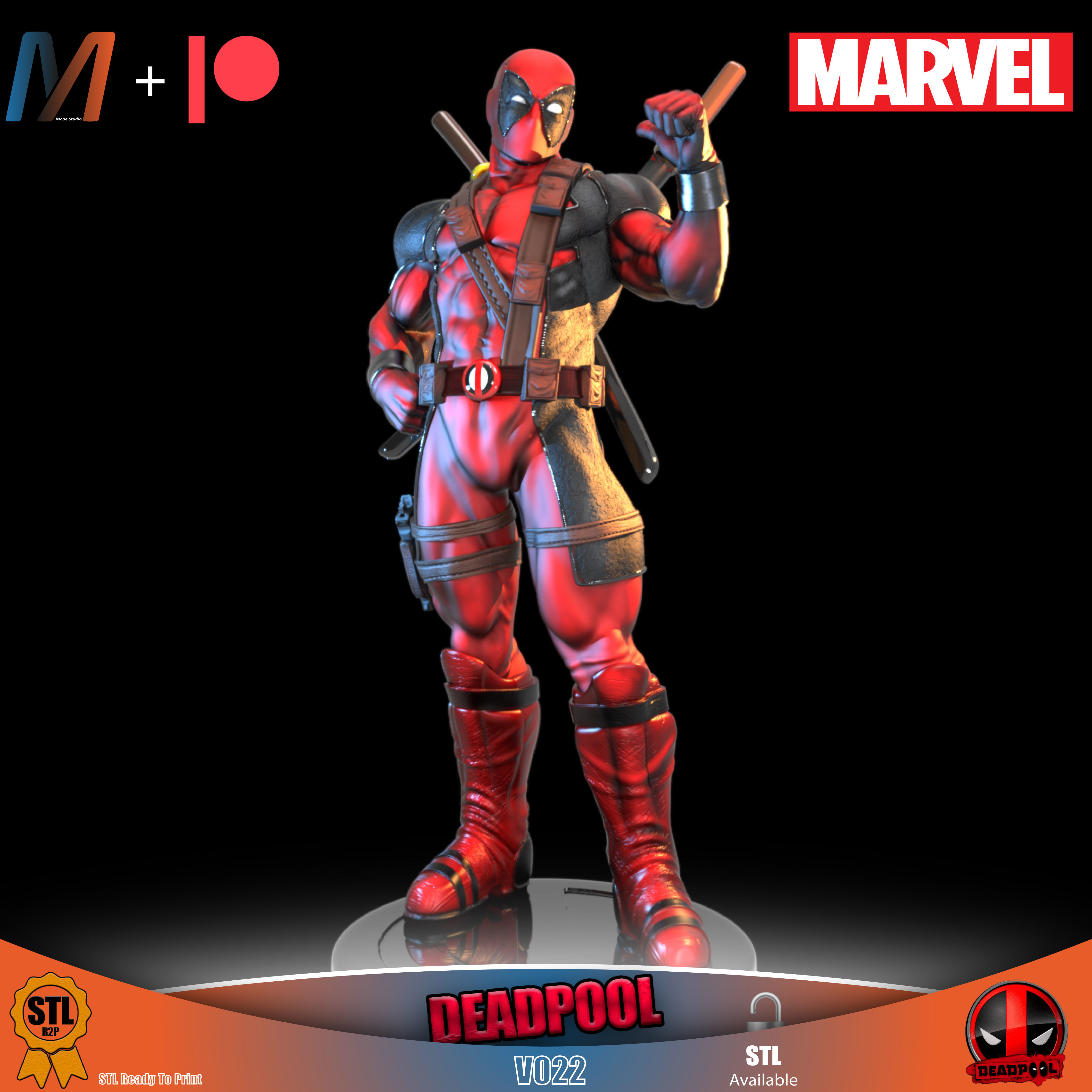 V043 - PACK X3 MARVEL DEADPOOL 3D model 3D printable | CGTrader