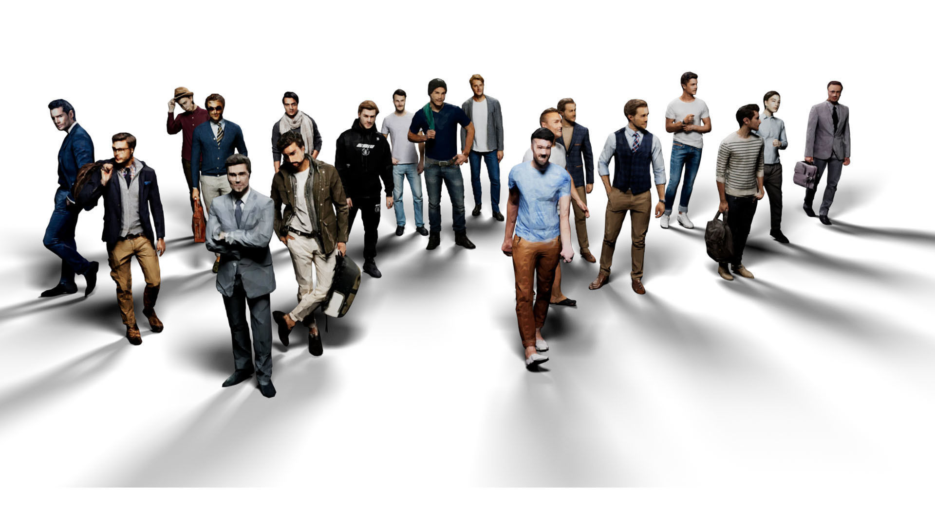 3D model Low Poly People - 42 Pieces VR / AR / low-poly | CGTrader