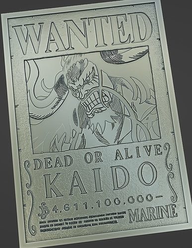 KAIDO WANTED POSTER - ONE PIECE 3D model 3D printable | CGTrader