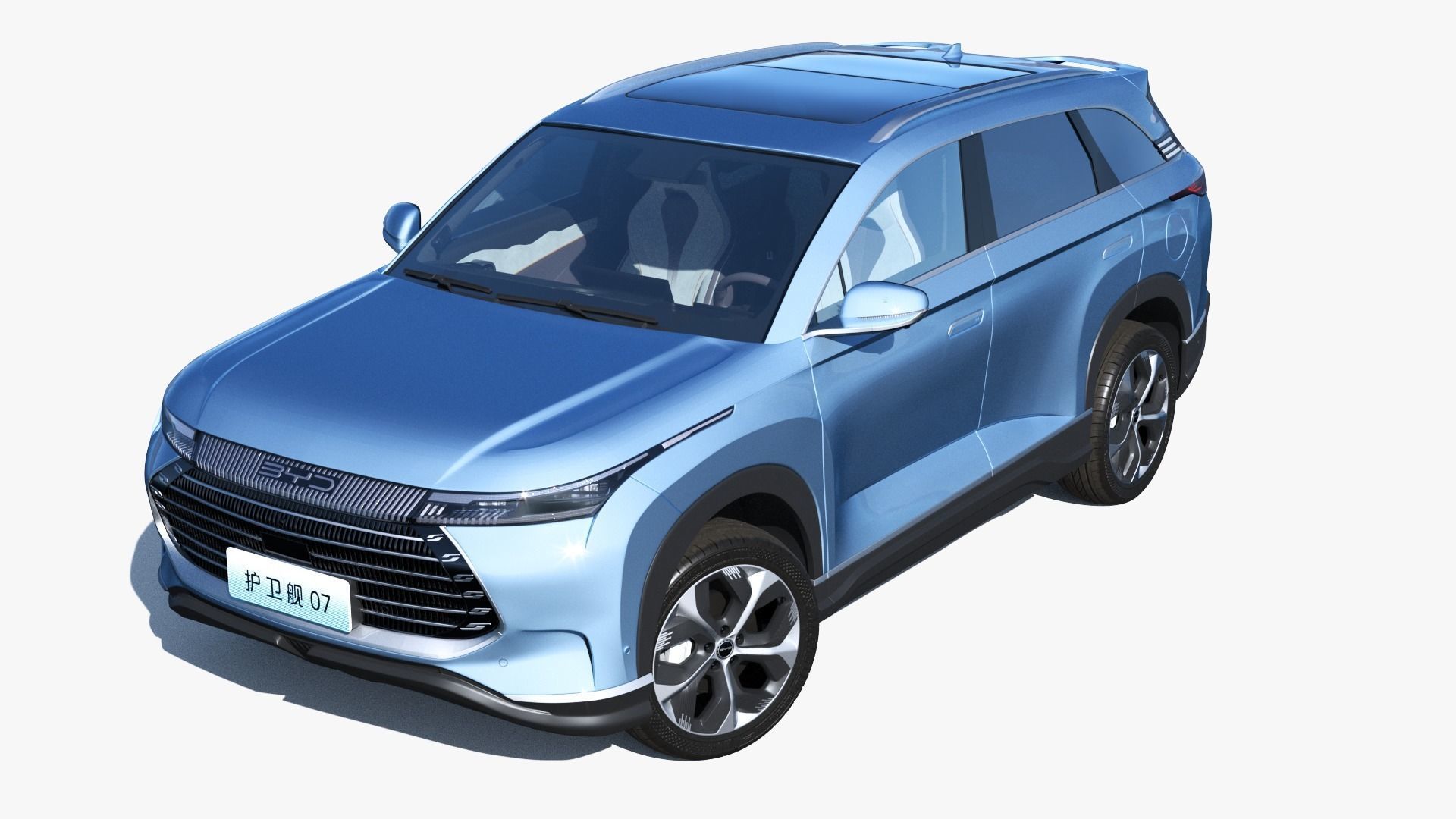 BYD Frigate 07 DM-i 2023 With interior 3D model animated rigged | CGTrader