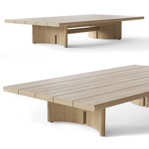 RH TRIESTE TEAK RECTANGULAR COFFEE TABLE 3D model | CGTrader