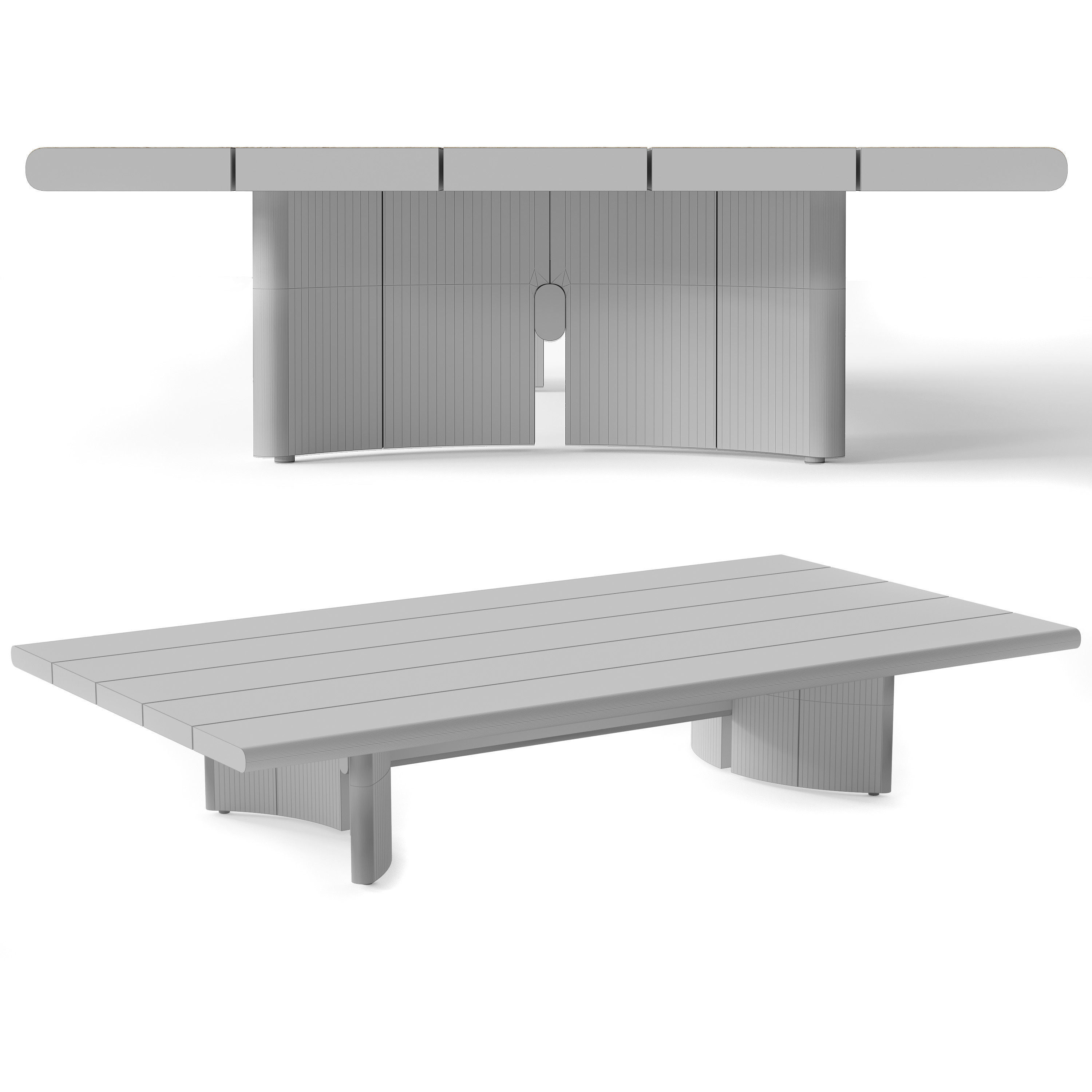 RH TRIESTE TEAK RECTANGULAR COFFEE TABLE 3D model | CGTrader