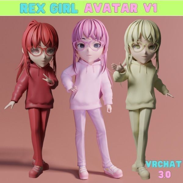 3D model VrChat Avatar Rex Girl V1 VR / AR / low-poly | CGTrader