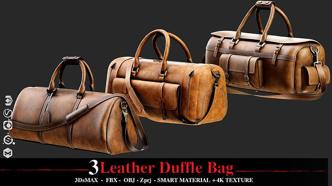 3 Leather Duffle Bag 3D model | CGTrader