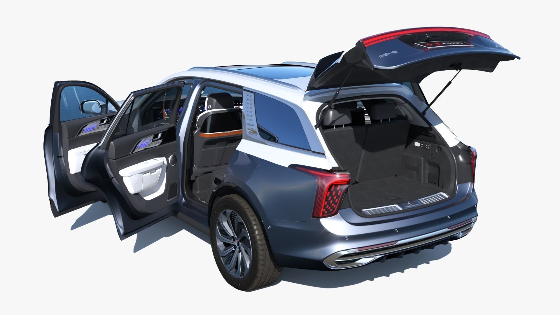 FAW Hongqi E-HS9 EV 2022 With interior 3D model animated rigged | CGTrader