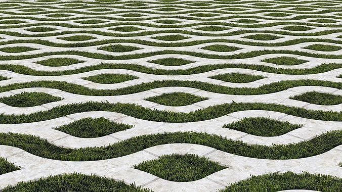 Wavy Grass Paver 3D model | CGTrader