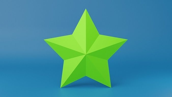 3D model Green Star VR / AR / low-poly | CGTrader
