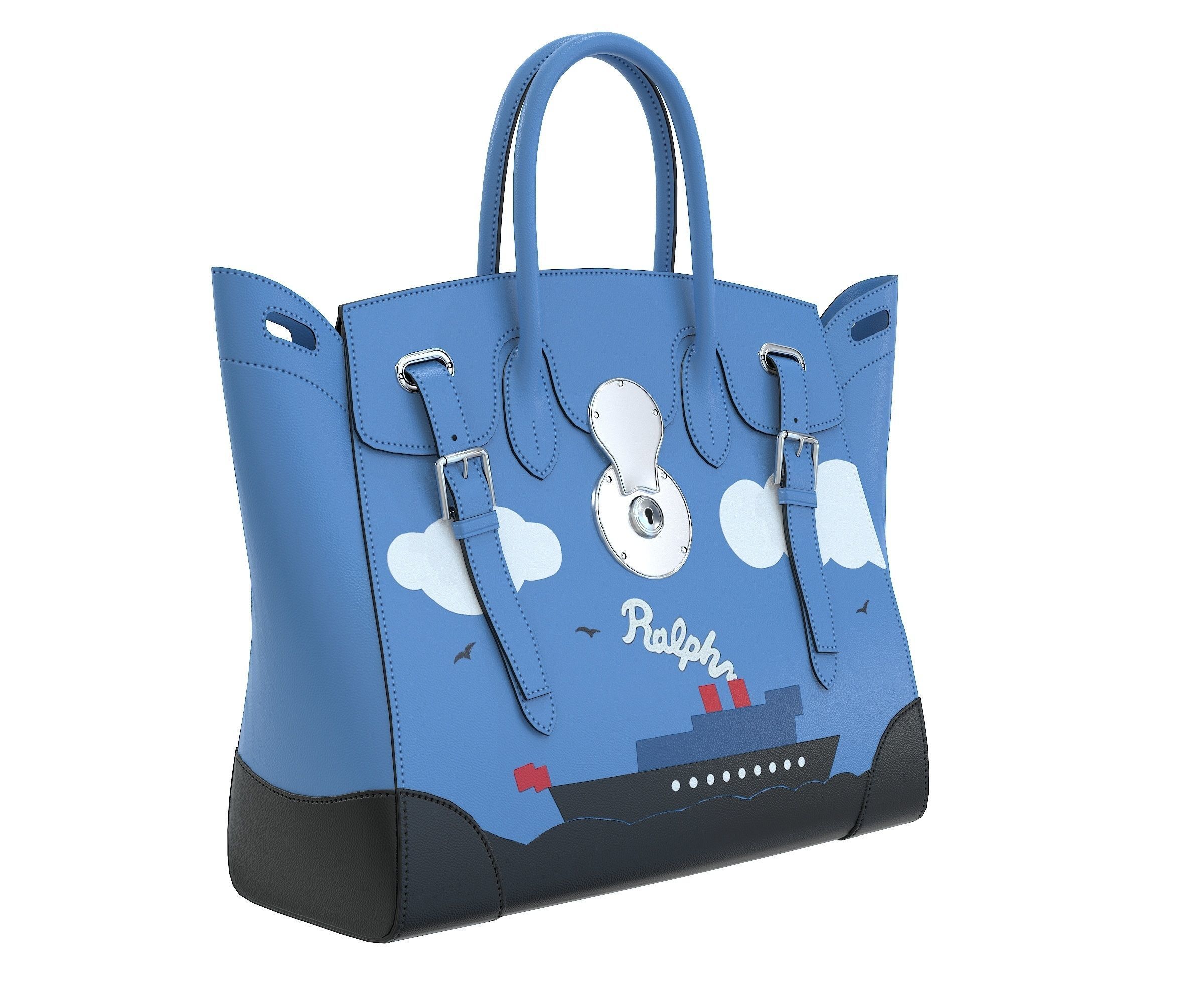 3D model Ralph Lauren Ricky Bag Blue Leather VR / AR / low-poly | CGTrader