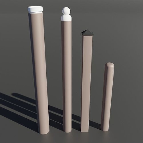 3D model sidewalk poles for diorama VR / AR / low-poly | CGTrader