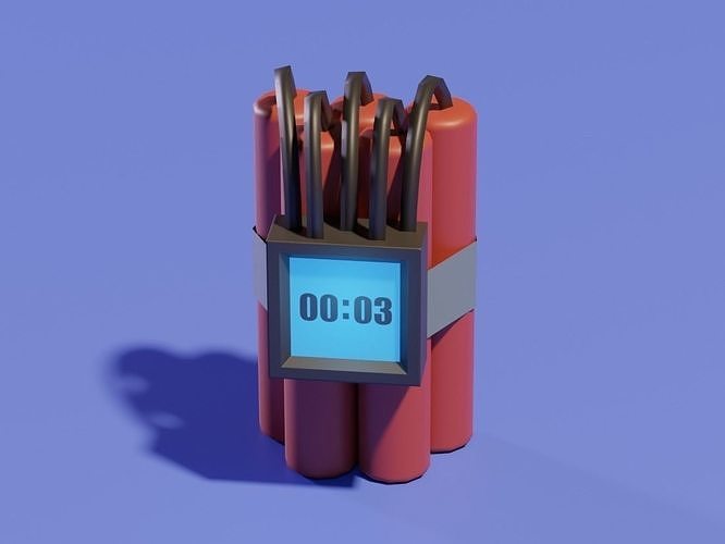 TNT Dynamite bundle Digital display timer Stylized Game ready free VR ...