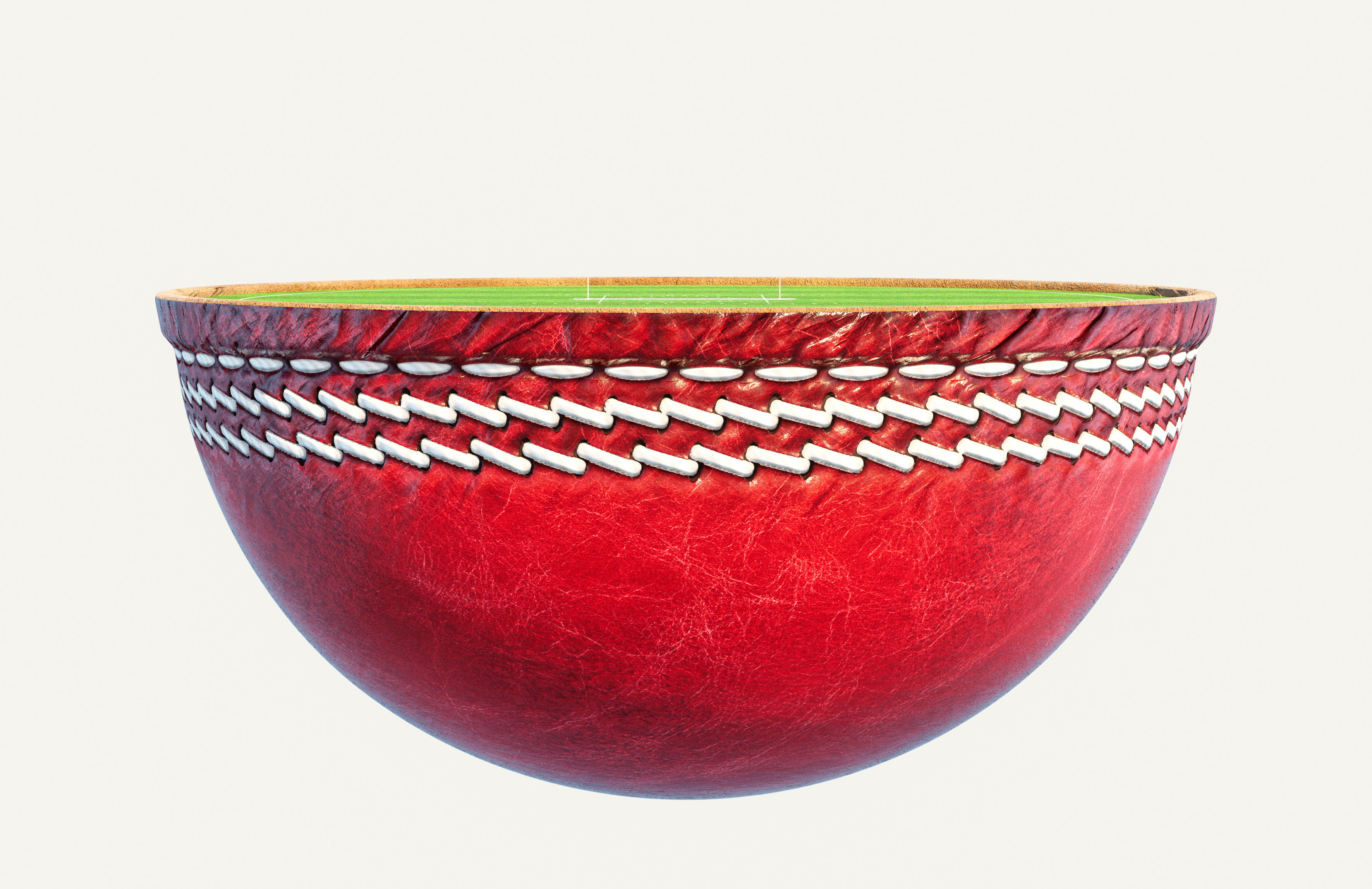Cricket Half Ball And Cricket Field 3D model | CGTrader
