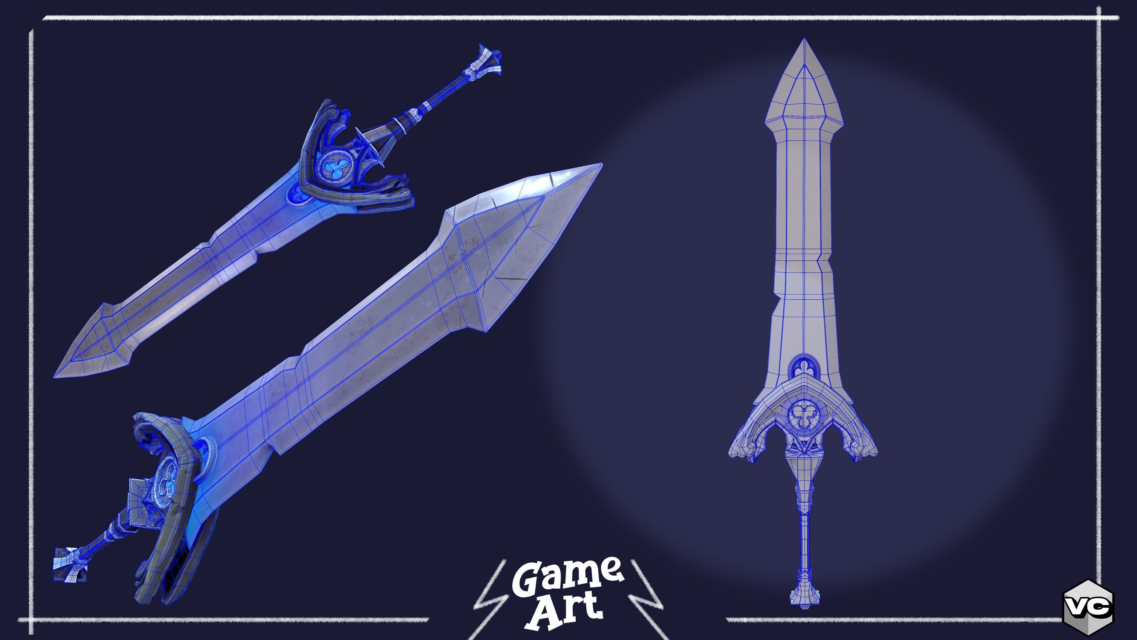 3D model Gothic Sword - Game Ready - VR / AR / low-poly | CGTrader
