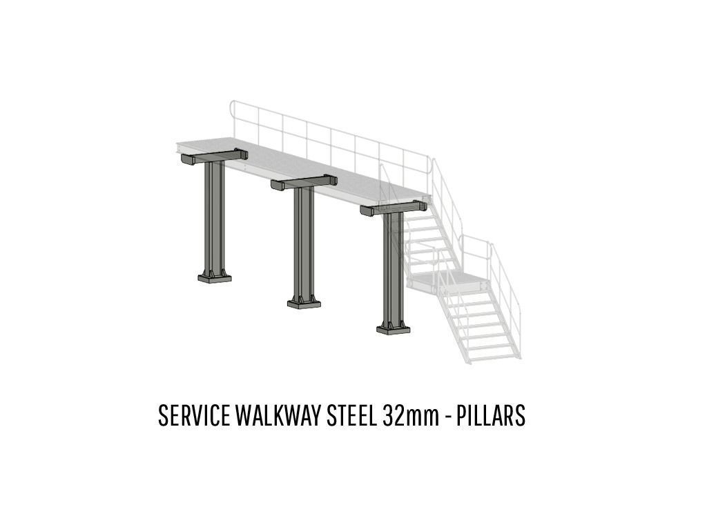 DET-0024 Service walkways steel H0-scale 26 items 3D model 3D printable ...