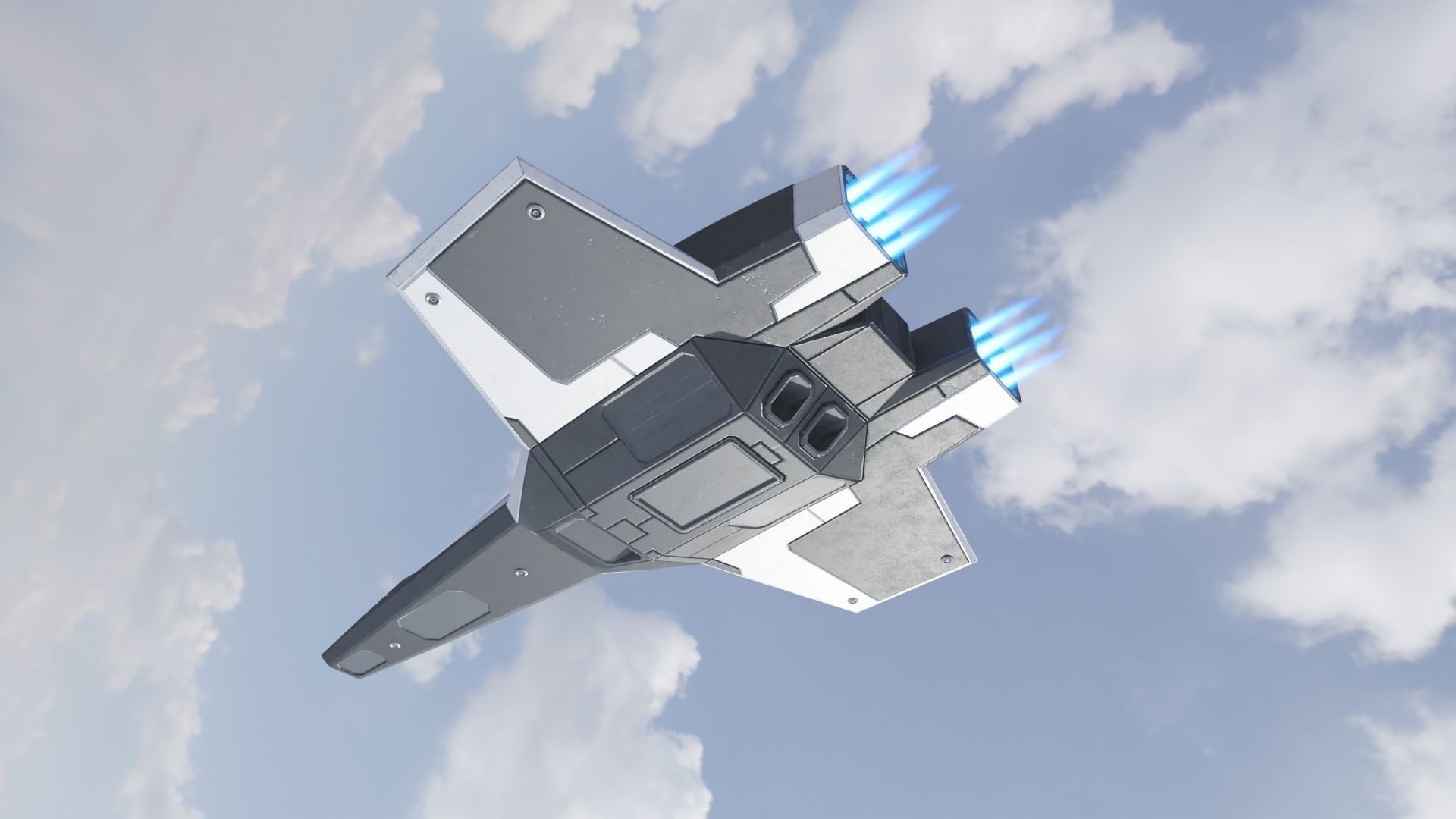 3D model Sci Fi Fighter Jet with Interior Cockpit VR / AR / low-poly ...