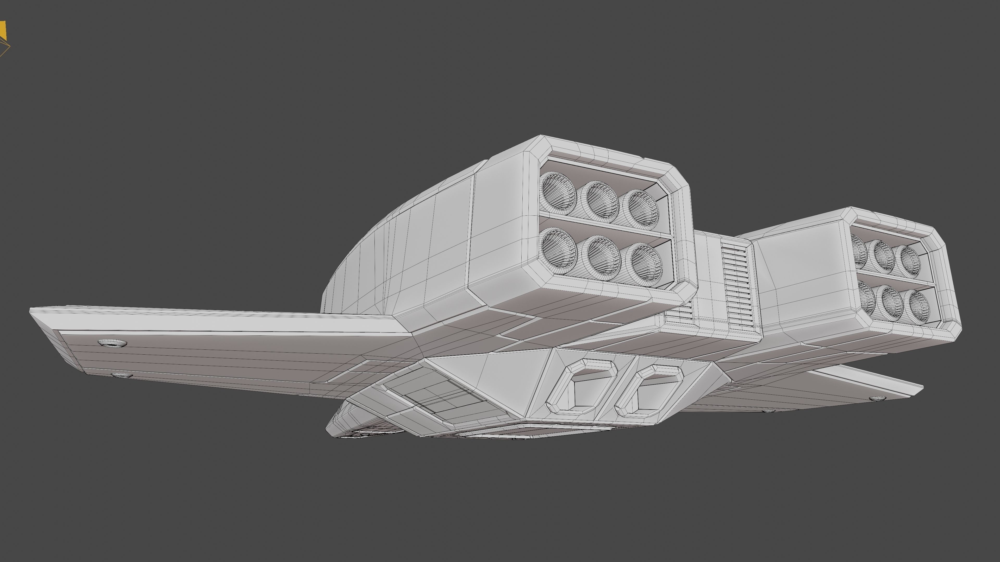 3D model Sci Fi Fighter Jet with Interior Cockpit VR / AR / low-poly ...