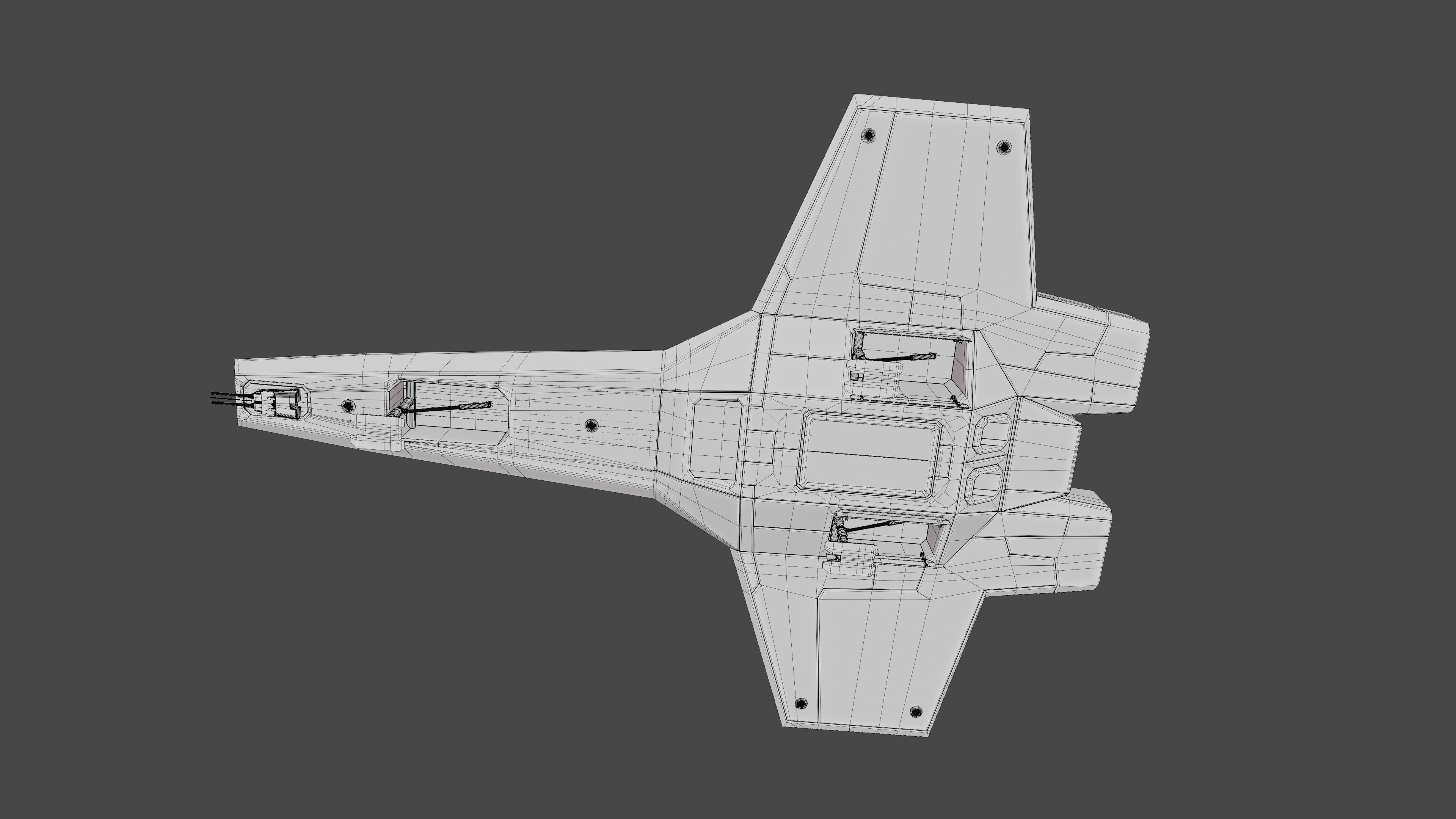 3D model Sci Fi Fighter Jet with Interior Cockpit VR / AR / low-poly ...