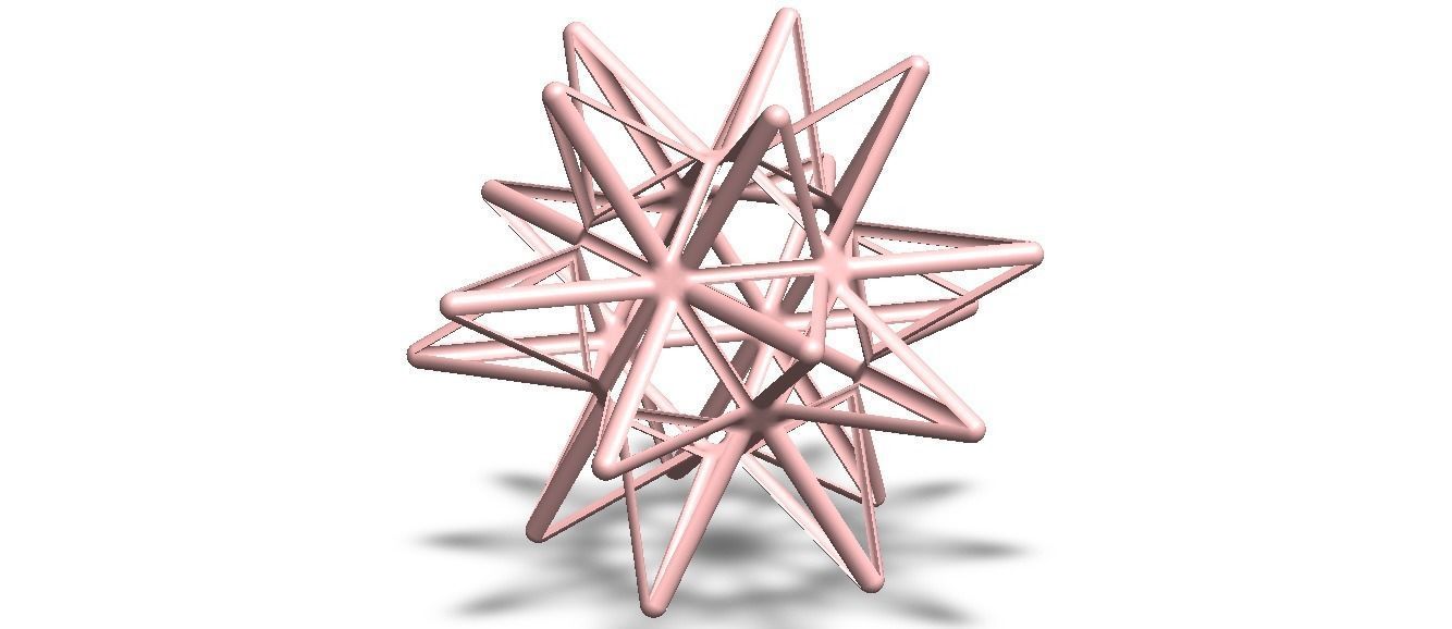 Wireframe Shape Great Stellated Dodecahedron 3D model 3D printable ...