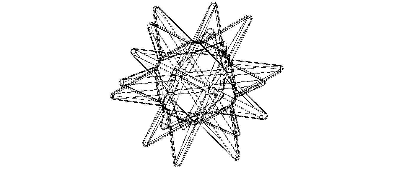 Wireframe Shape Great Stellated Dodecahedron 3D model 3D printable ...