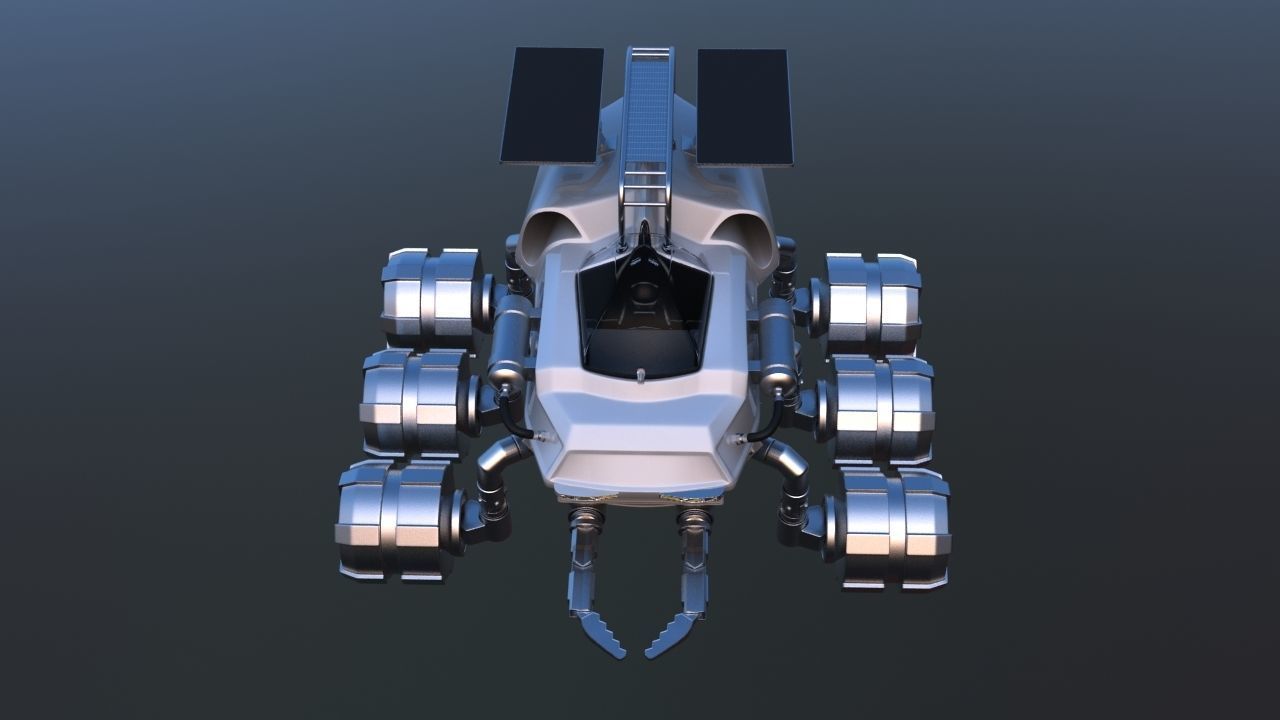 Futuristic Mars Rover 3D model rigged | CGTrader