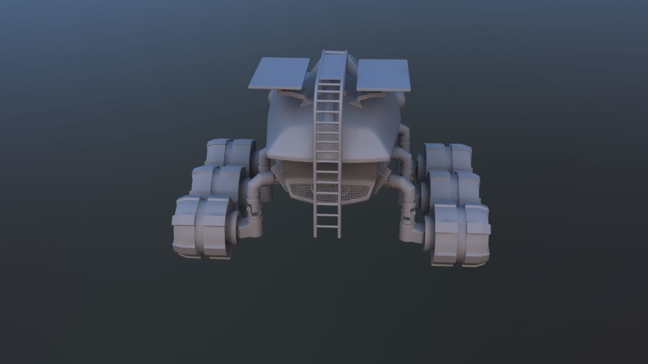 Futuristic Mars Rover 3D model rigged | CGTrader