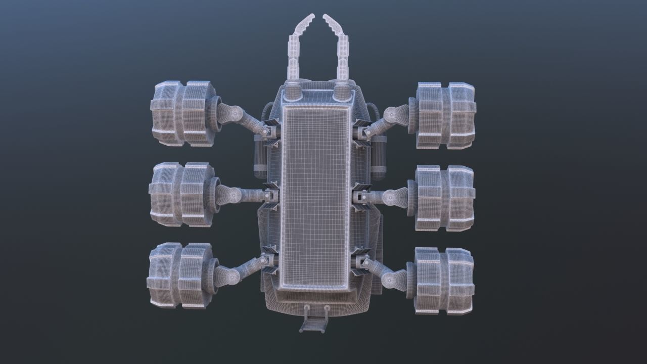 Futuristic Mars Rover 3D model rigged | CGTrader