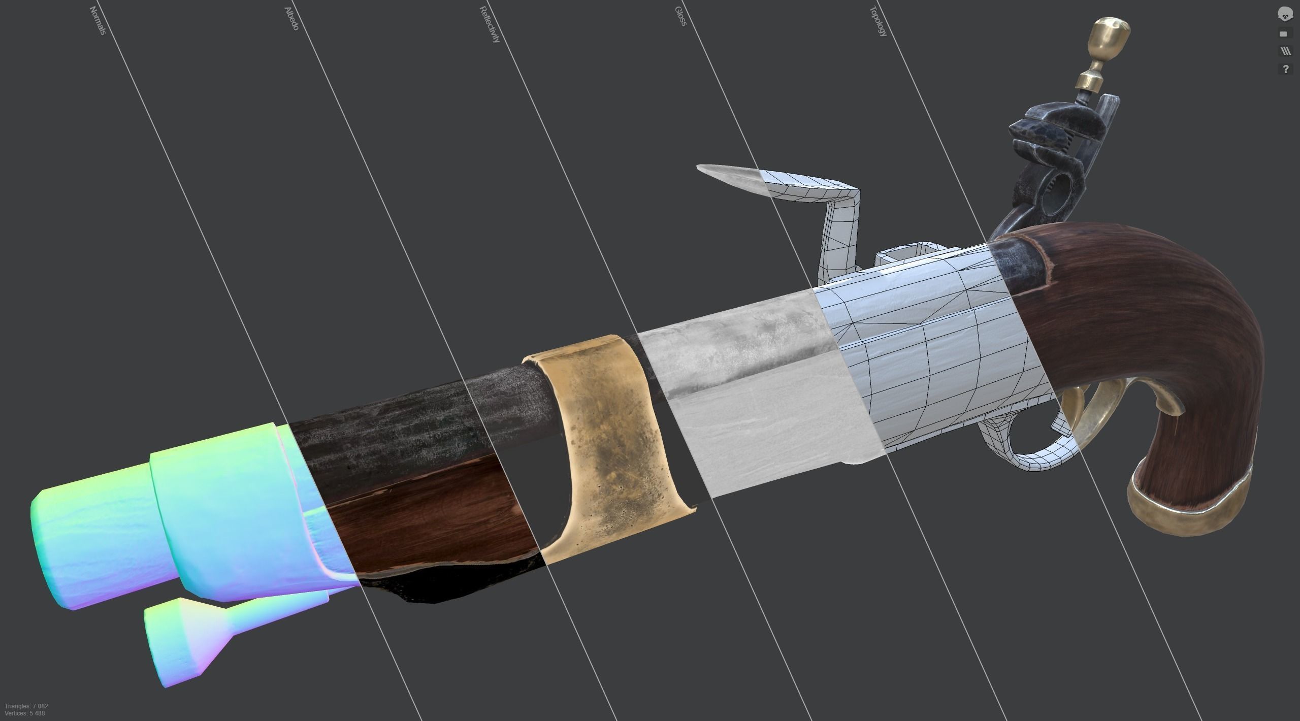 3D model Medieval Pistol VR / AR / low-poly | CGTrader